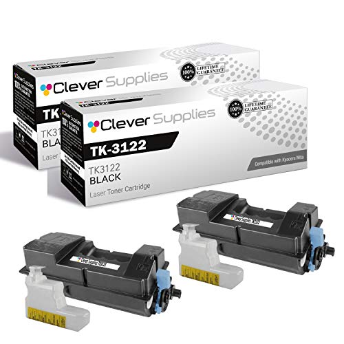 CS Compatible Toner Cartridge Replacement for Kyocera Mita TK-3122 TK3122 Black FS Series FS 4200DN M Series M3550idn Toner Cartridge 2 Pack