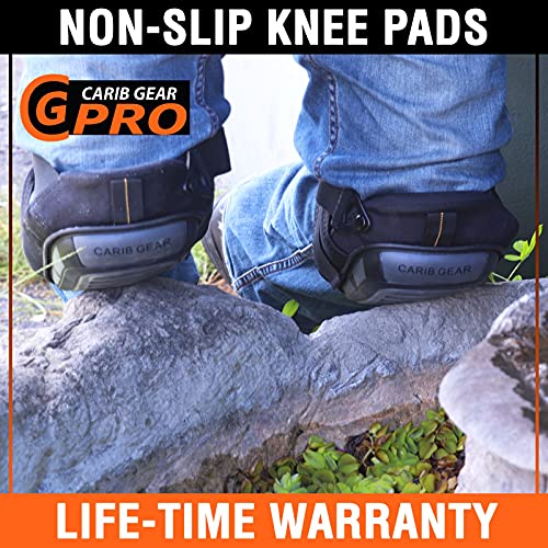 CARIB GEAR PRO Gel Knee Pads For Men and Women Work Construction | Heavy Duty Comfortable Anti-Slip Pad For Tiling, Cleaning Flooring Roofing and Gardening | Extra Gel and Cushion Support