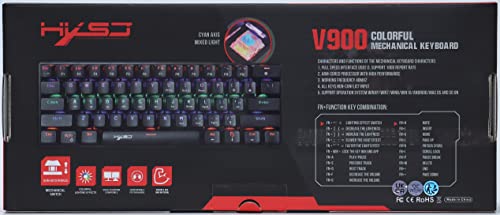 60% True Mechanical Gaming Keyboard Mouse Set, Type C Wired 61 Keys Layout Rainbow LED Backlit USB Waterproof Keyboard Anti-ghosting Keys+Lightweight RGB Mice 6400DPI for Computer/PC/Laptop/MAC(White)