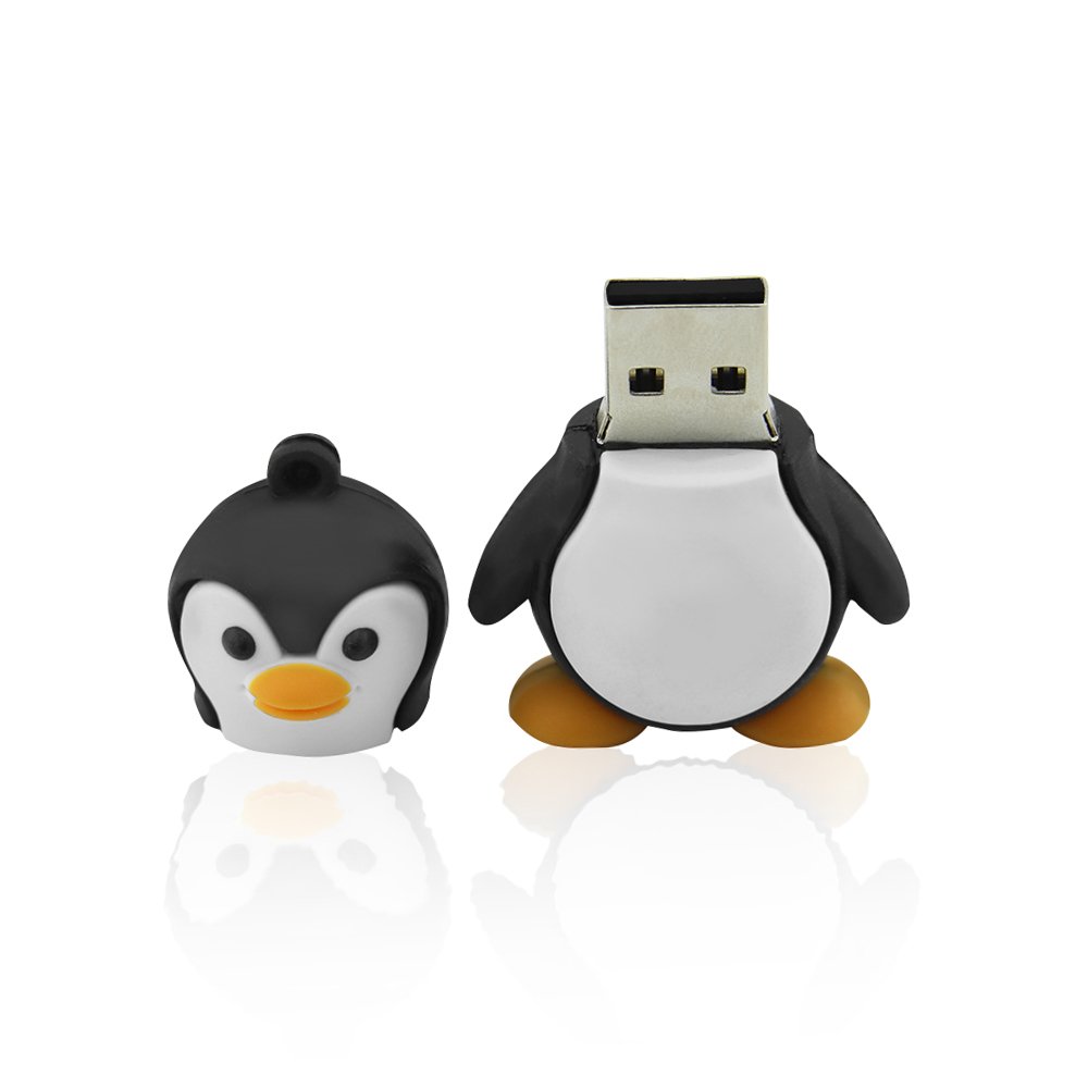 128GB USB Flash Drive, Cute Cartoon Penguin Shaped Thumb Drive, Novelty USB Stick for Data Storage and Backup, Funny Flash Drive for PC/Tablets/Mac/Laptop