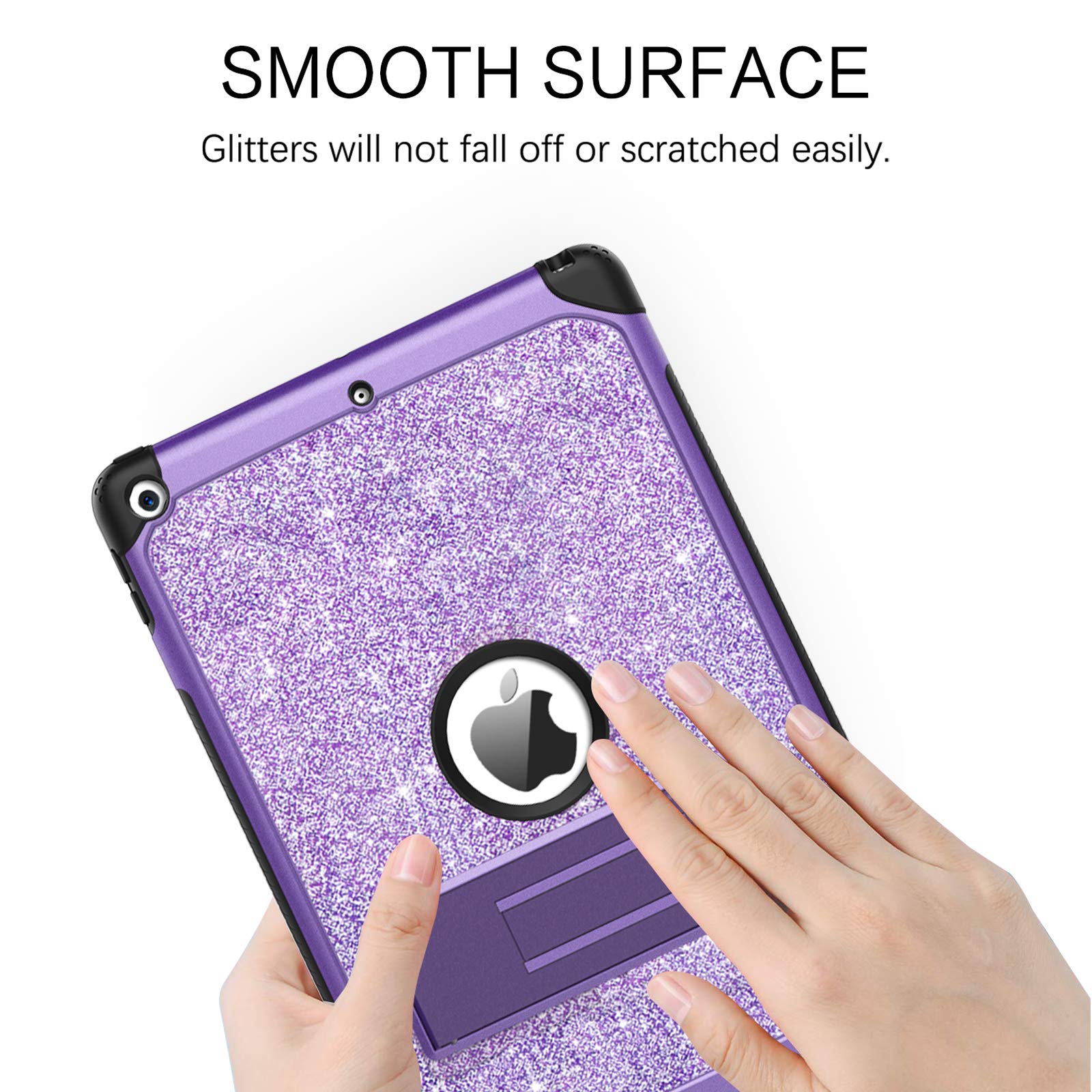 BENTOBEN for iPad 9th Generation Case with Kickstand, iPad 8th / 7th Generation Case Glitter Sparkly 3 Layers Shockproof Full Body Protective Girls Tablet Cover for iPad 10.2" 2021/2020/2019,Purple