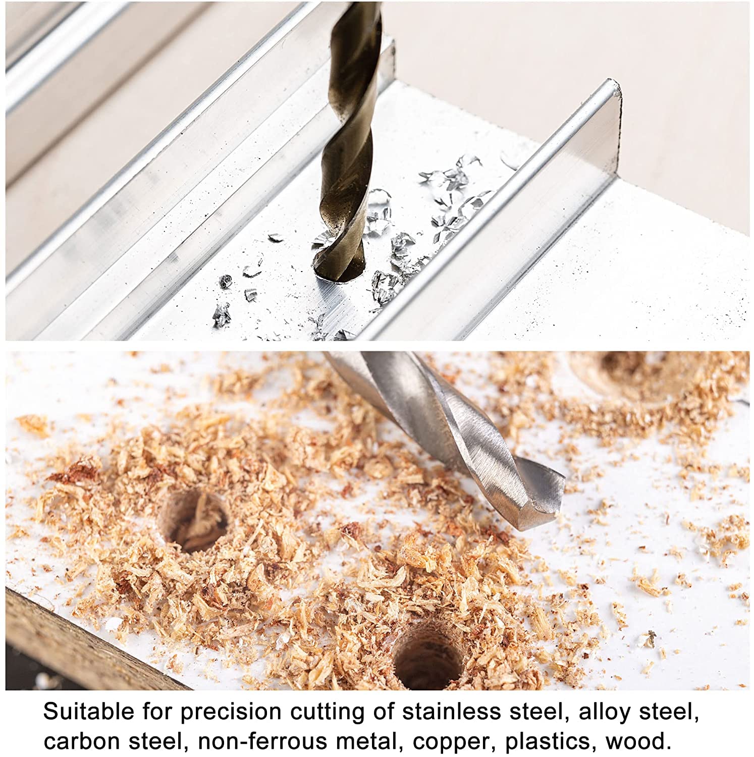 Auniwaig HSS M35 Straight Shank 3.3mm Dia Twist Drill Drilling Hole Bits for Steel Aluminum Alloy 5pcs