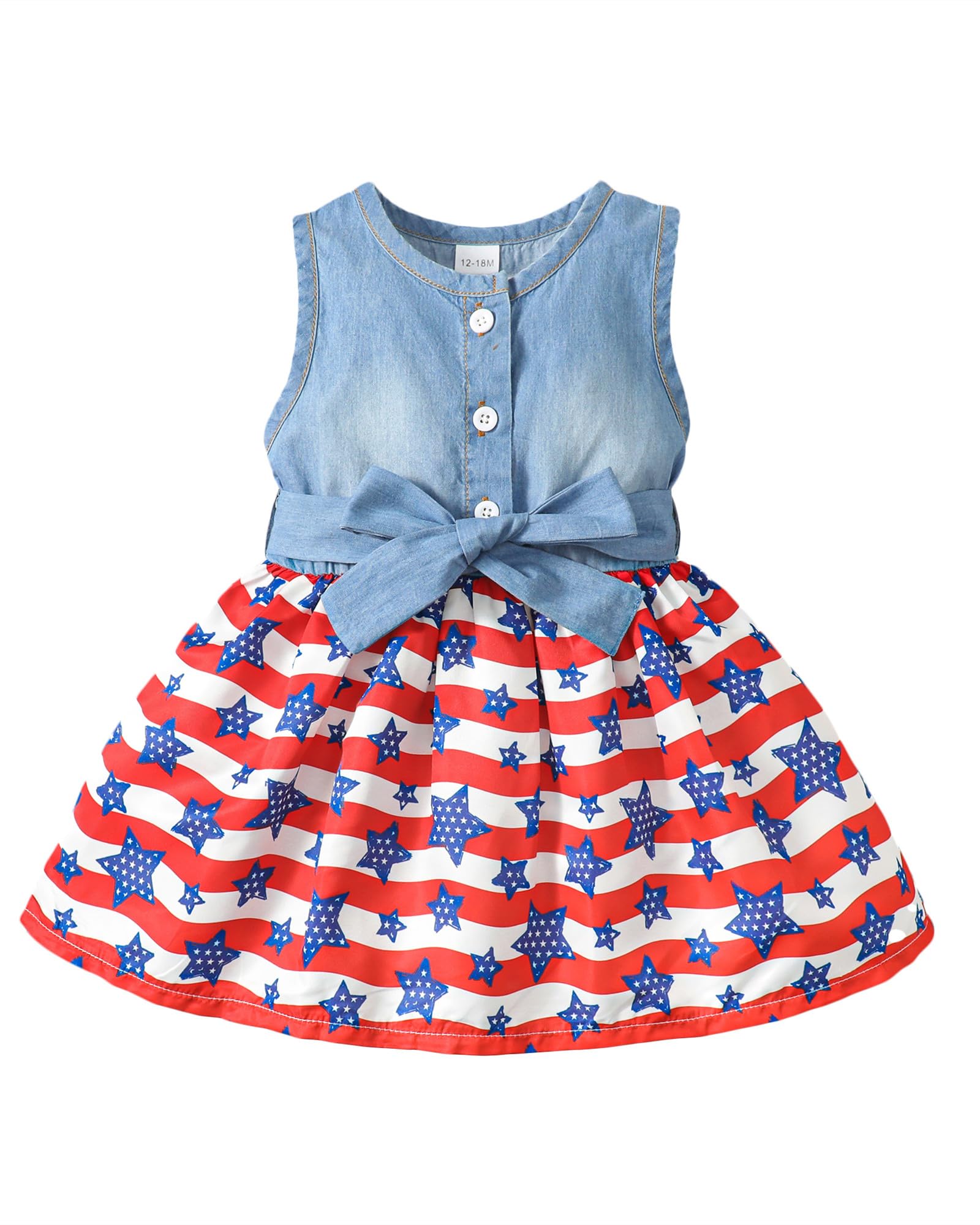 18 Months Girl Clothes Toddler Baby Girl Dress Denim Sunflower Short Sleeve Dress Jean Sundress Skirt Summer Dresses 18-24 Months Girl Clothing