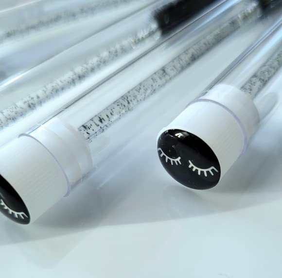 20 Pcs Disposable Mascara Brushes Diamond Eyelash Spoolies Makeup Brush Mascara Wand in Sanitary Tube Lash Supplies (Black) …
