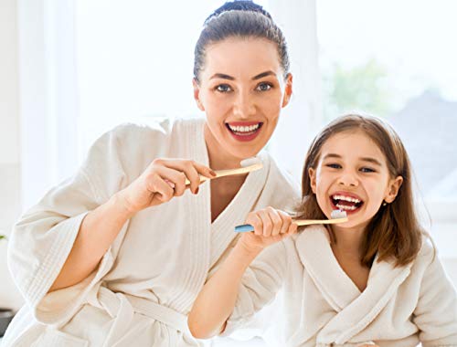 Bamboo Toothbrushes Pack of 4 | eco-Friendly & Biodegradable | Non-Plastic BPA Free Soft Natural Bristles For Gingivitis And Sensitive teeth | Recyclable Eco Toothbrush Men & Women | By laboos
