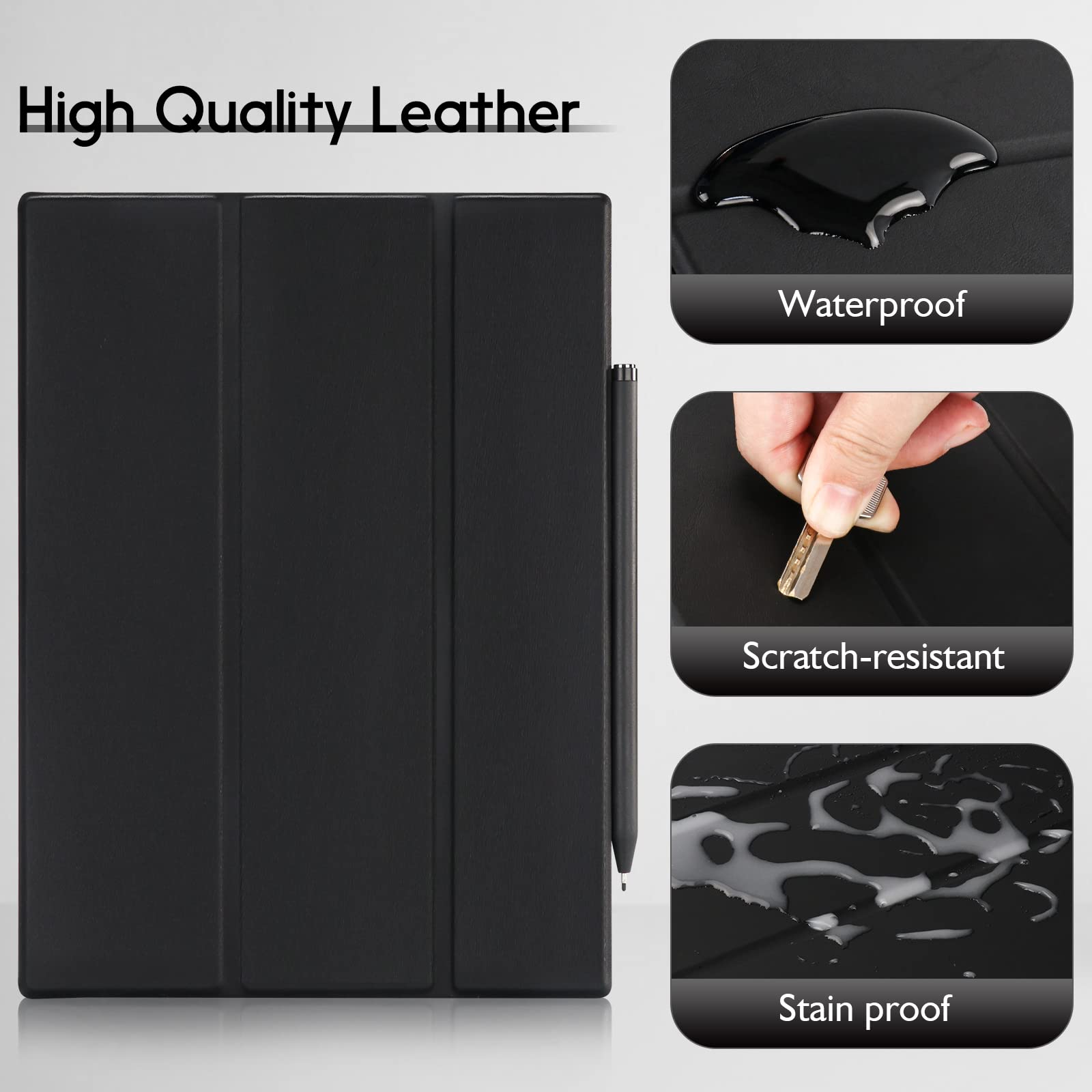 Case for Remarkable 2 Paper Tablet 10.3" 2020 Released, Book Folio Design, Anti-Scratch PU Leather Lightweight Cover Only for Remarkable 2 (Black)