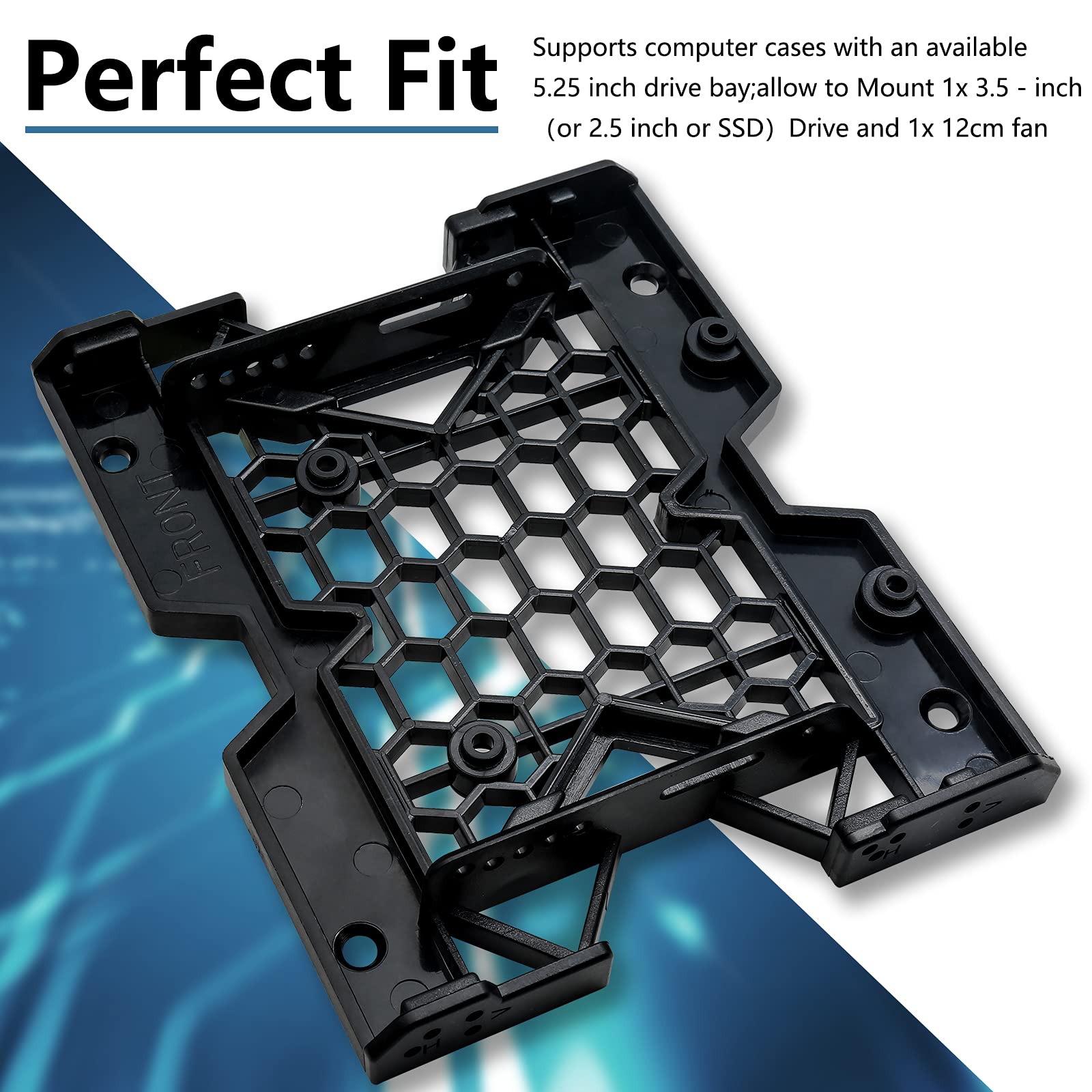 Uenhoy 4 Pcs 2.5“ or 3.5” to 5.25“ SDD HDD Mounting Bracket, Hard Disk Drive Bays Holder Adapter Computer Case Adapter for PC