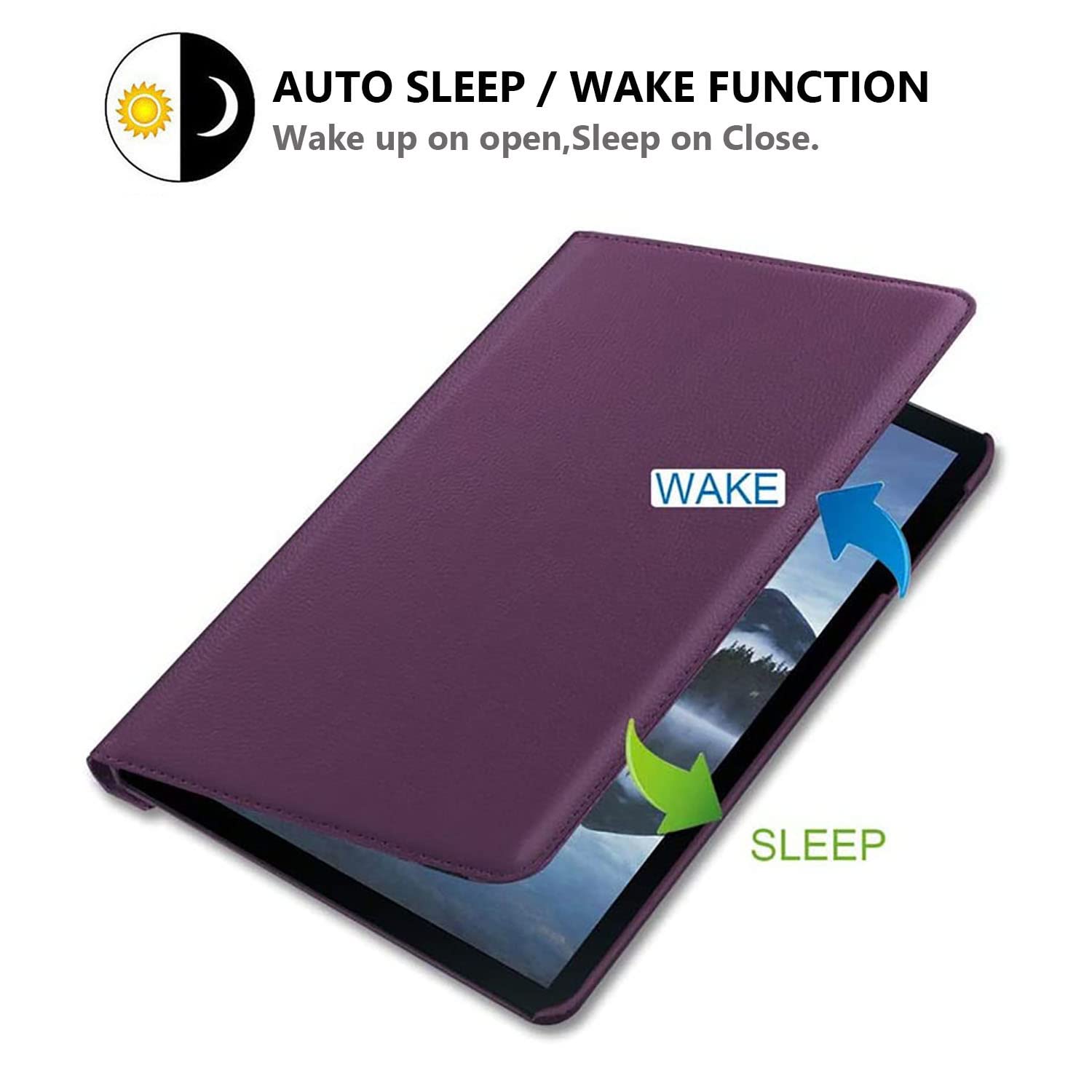 Case for Samsung Galaxy Tab S4 10.5 inch 2018 (SM-T830 SM-T835 SM-T837), 360 Degree Rotating Stand Case Smart Protective Cover with Stylus Pen,Screen Film (Purple)