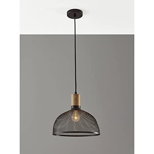 Adesso Home 6268-01 Transitional One Light Pendant from Dale Collection in Black Finish, 13.25 inches