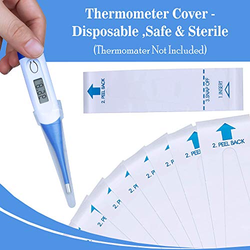 200 Pack Probe Covers for Oral Thermometer - Digital Thermometer Probe Covers Disposable Universal - Rectal Thermometer Covers Heavy Duty Sleeves Safe & Sanitary Prevent Cross-Contamination