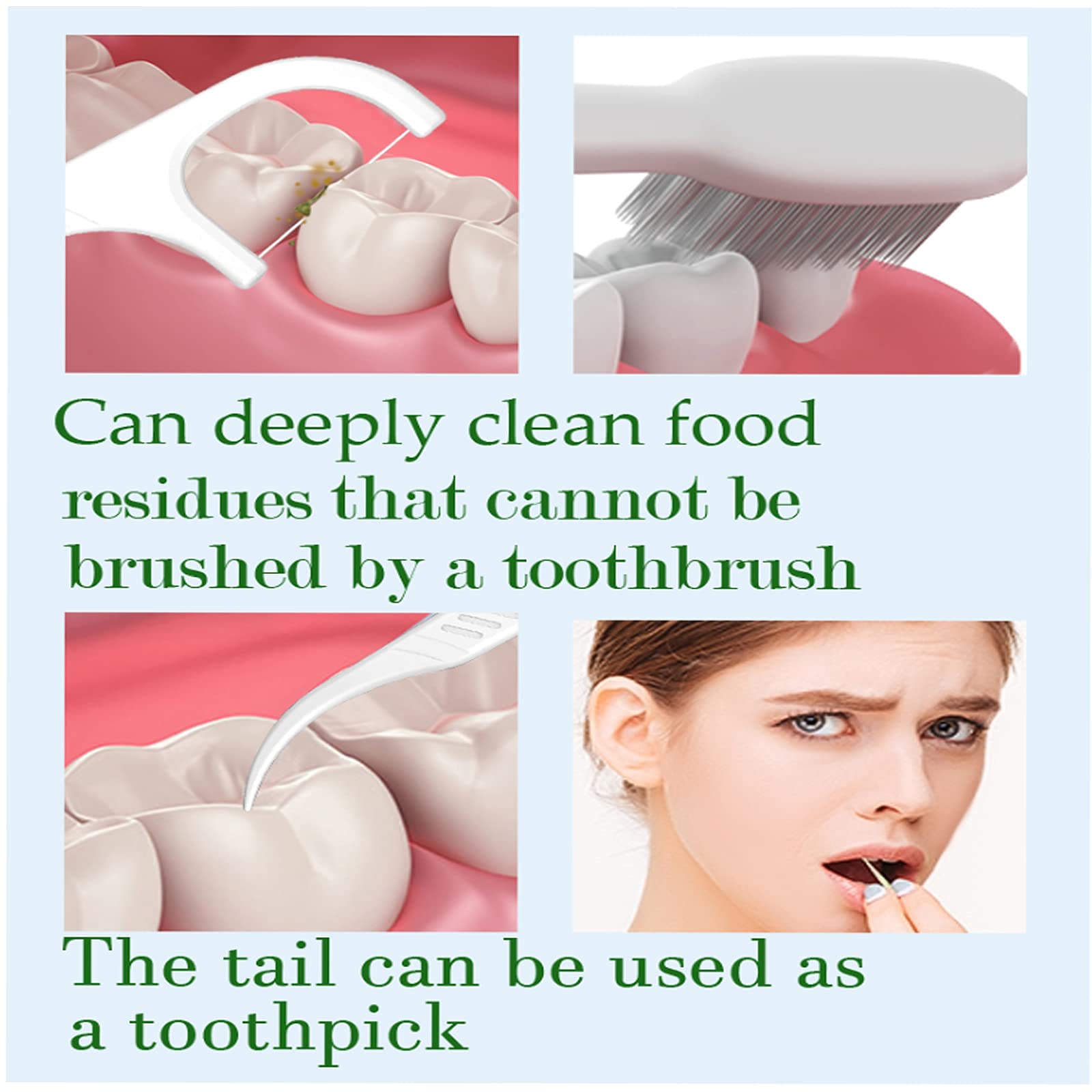 Floss Dental Picks Holy Rose Flosser Toothpick Tasteless Floss Stick Bagged Fine 600 Count White Dental Floss)