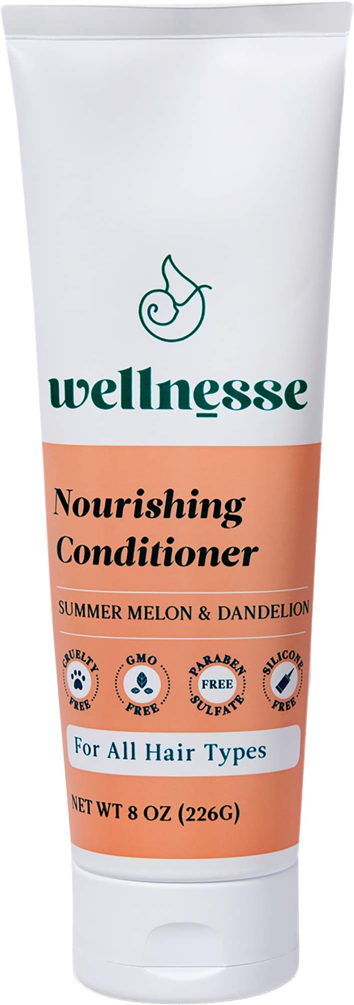 Wellnesse: Nourishing Conditioner - For All Hair Types - 8 oz - Summer Melon and Dandelion - Detangle, Moisturize & Add Volume - Cruelty-Free, Non-GMO, No Parabens, Sulfates, Silicone