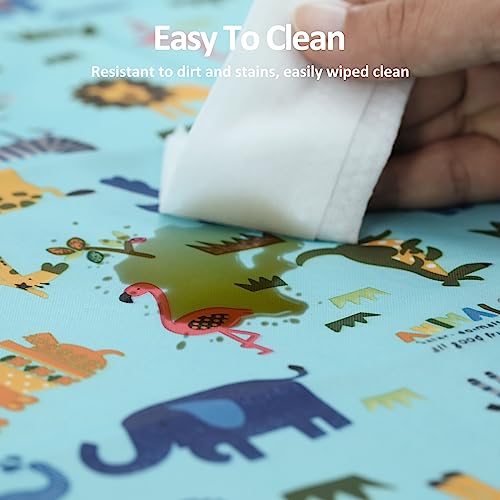 2-Pack Baby Splat Mat for Under High Chair,50โ x 50โ ASKIZ Splash Mat, Waterproof and Washable Spill Mat for Kids, Anti-Slip Floor Square Playtime Mats for Under Toddler Table