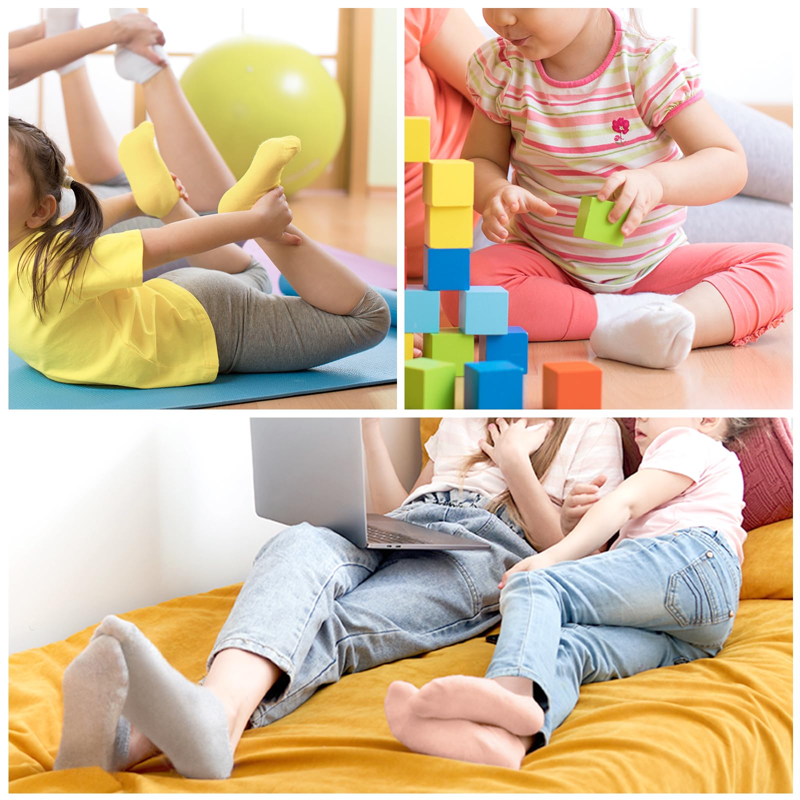 Auranso 10 Pack Toddler Boys Girls Thin No Show Socks Multicolored 3-4T