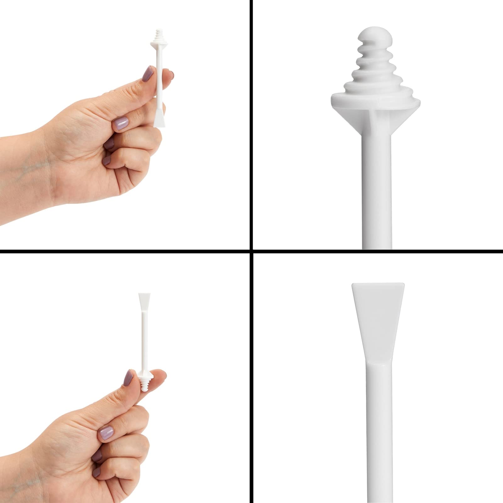 75 Pack Nose Wax Applicator Sticks for Hair Removal, Plastic Waxing Wands (White)
