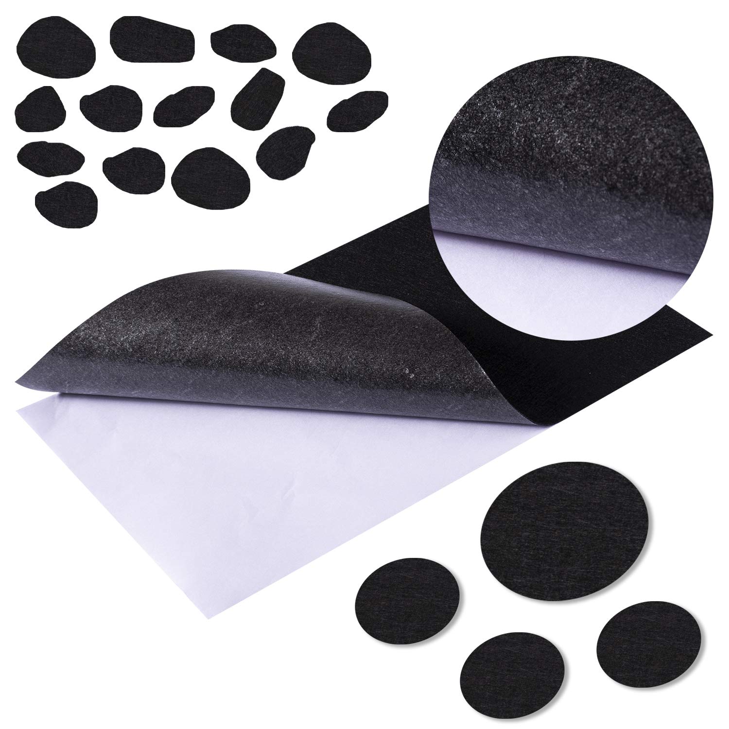 18 Pieces Halloween Adhesive Craft Felt Fabric Sheets Fabric Sticky Back Sheet for Halloween Decoration Christmas DIY Art Projects, A4 Size (Black Orange and Purple)