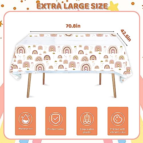 263Pcs Boho Rainbow Birthday Decorations, Boho Rainbow Birthday Party Supplies, Bohemian Birthday Party Decorations, Include Banner, Cake & Cupcake Topper, Backdrop, Tablewares, Balloon and Stickers