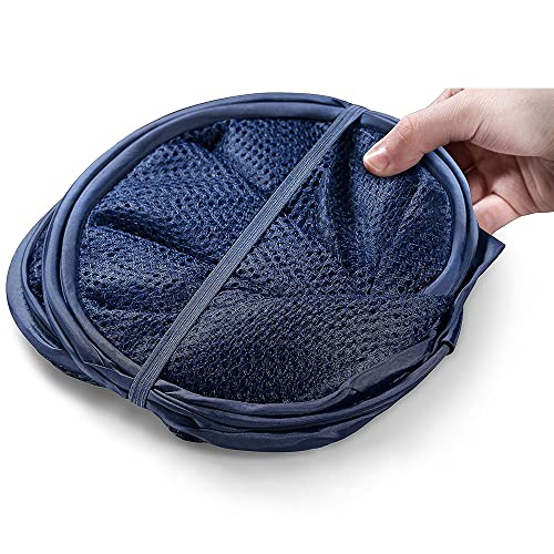 2 Pack Deluxe Strong Mesh Pop up Laundry Hamper Basket with Side Pocket for Laundry Room, Bathroom, Kids Room, College Dorm or Travel