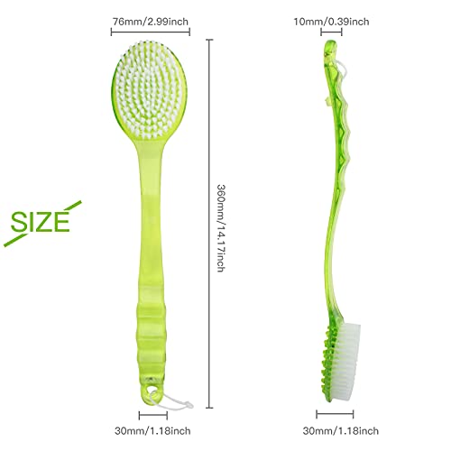 YEEPSYS Bath Brush with Bristles 1 PC Long Handle for Exfoliating Back, Body, and Feet, Bath and Shower Scrubber