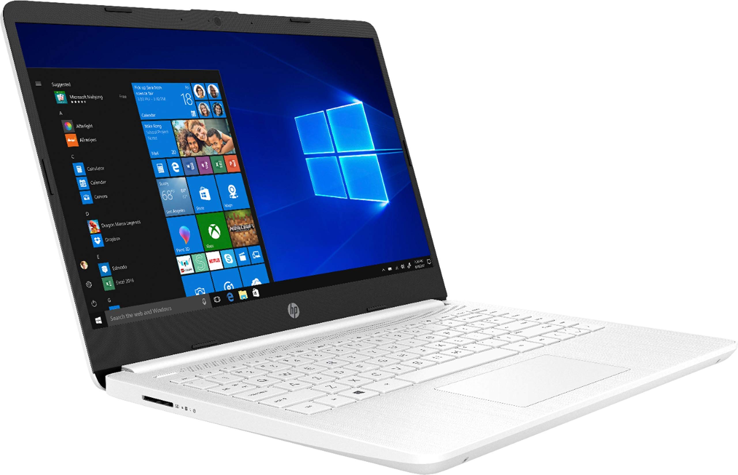 2020 HP 14 HD Thin and Light Laptop PC, Intel Celeron N4020 Dual-Core Processor, 4GB DDR4 Memory, 64GB eMMC, HDMI, WiFi, Bluetooth, Windows 10 S, 1 Year Microsoft 365, Snowflake White (Renewed)