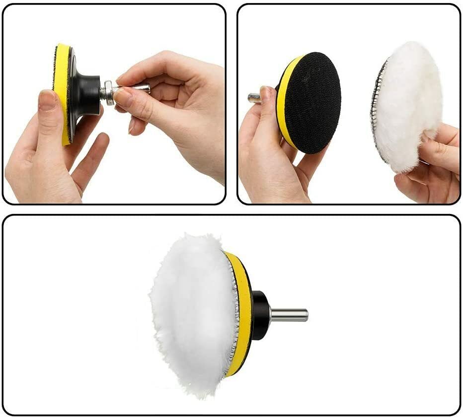 11 PCS Car Buffing Pads Polishing Sponge Waxing Foam Polisher Buffer Set for Drill 3 Inch/4 Inch/5 Inch/6 Inch/7 Inch (4 INCH)