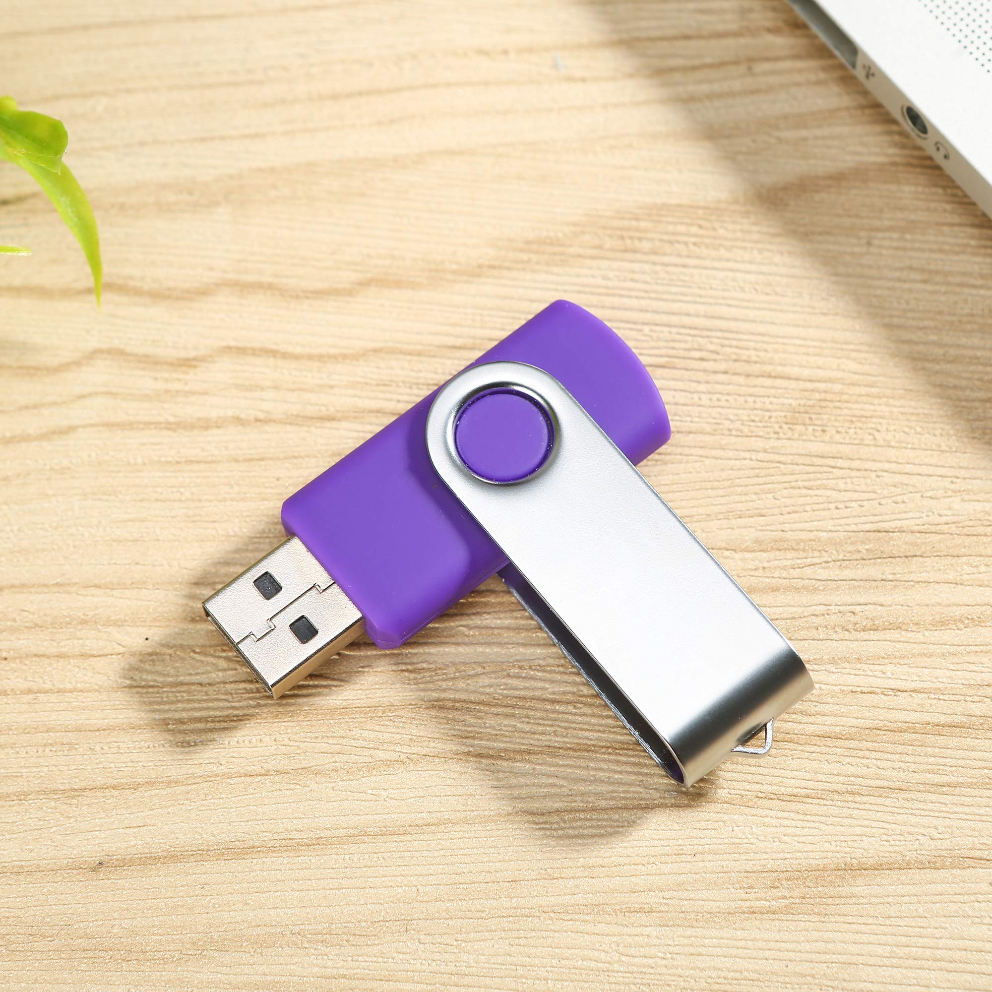 8GB Flash Drives 5 Pack, Alihelan USB Flash Drive USB 2.0 Thumb Drive Swivel Memory Stick U Disk Jump Drive Zip Drive with Led Indicator (5 Mixed Colors: Black Red Purple Yellow White, 8G)