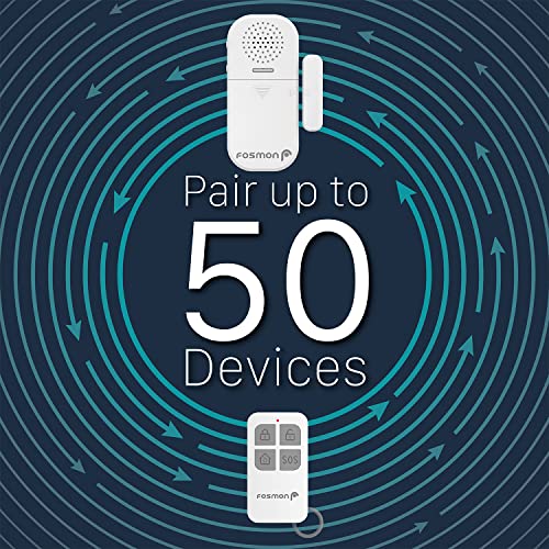 Fosmon Wireless Door Alarms for Home Security with Remote, Battery-Powered 130dB Door and Window Sensor Alarms for Kids Safety, Dementia Patients, Pool Door - 2 Pack