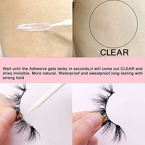 CMNRO Lash Glue Eyelash Glue Waterproof Eyelash Glue for False Lashes Super Strong Hold Eyelash Adhesive Latex-Free Suitable for Sensitive Eyes 0.176oz Clear2