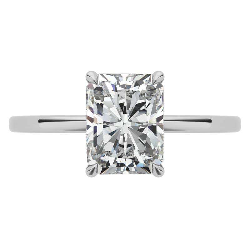 10K Solid White Gold Handmade Engagement Ring 2 CT Radiant Cut Moissanite Diamond Solitaire Wedding/Bridal Ring Set for Women/Her Propose Ring (8)