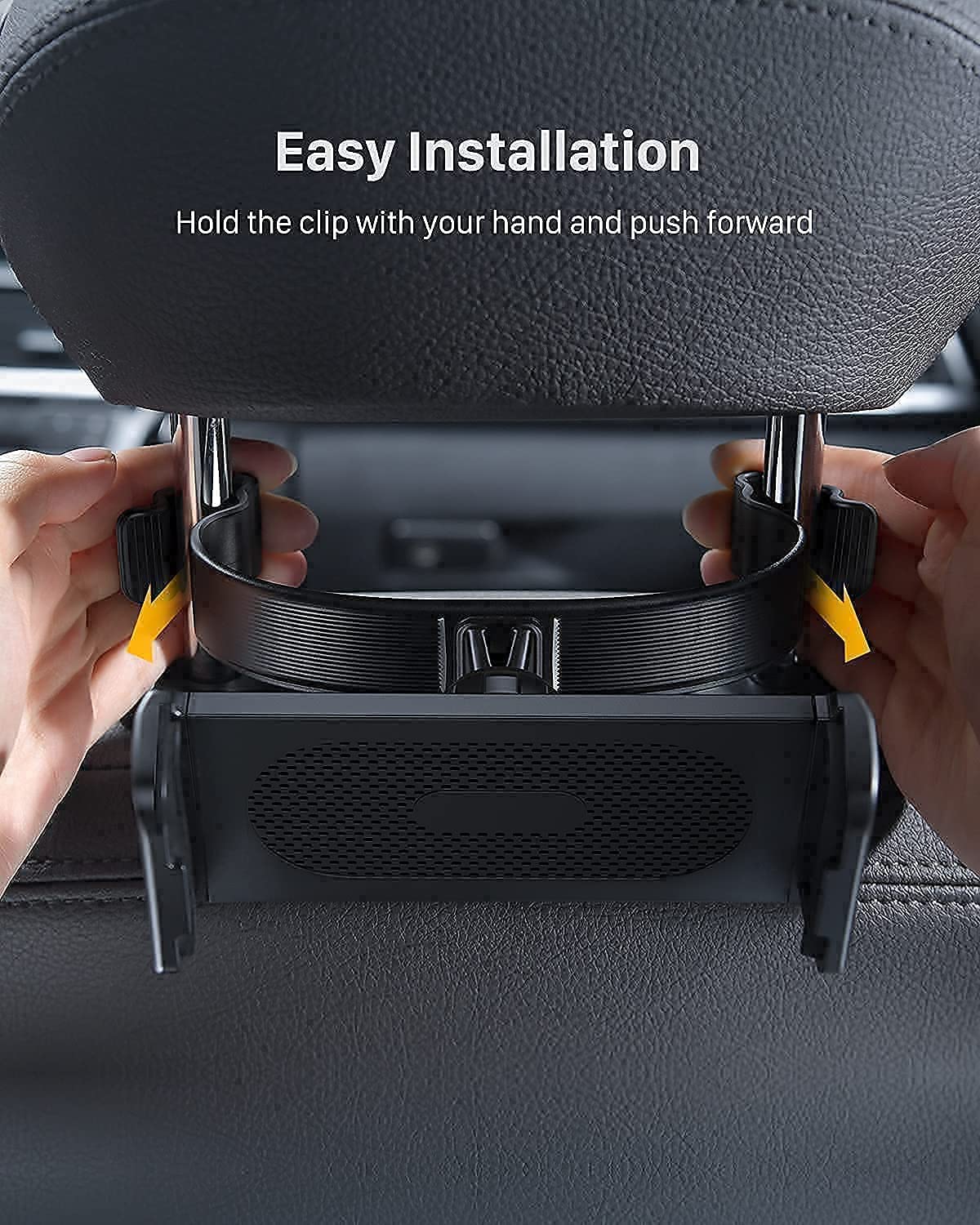 LISEN Car Headrest Tablet Mount, 360 Rotatable, Easy Installation, 2X Stable Car Bracket, Compatible with 4.7-11" Devices