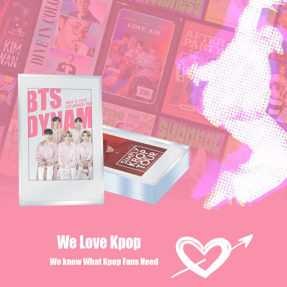 8pack Kpop Photocard Sleeves Protector 56x88mm 100 Micron Clear Card Sleeves Perfect fit Kpop Standard Size Compatible for Korean Idol Twice BTS Seventeen APINK April Blackpink