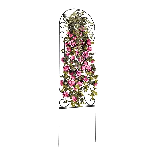 2 Pack Garden Trellis, for Climbing Plants 60" x 18" Black Steel Potted Support Vines Metal Wire Plant Trellis for Climbing Vegetables Flower Patio Roses Cucumbers