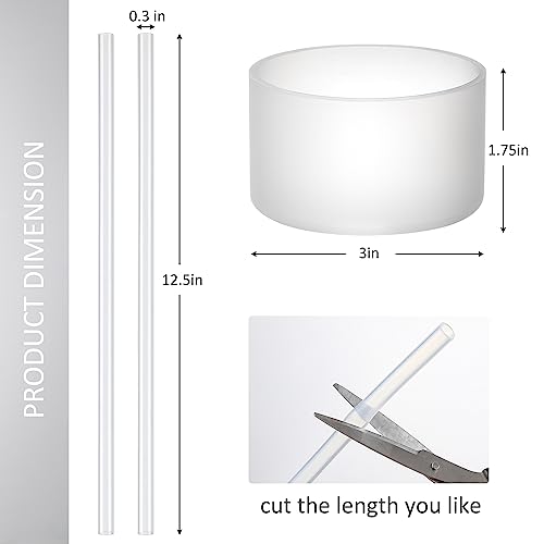 2 PACK Silicone Boot and 2 PACK Silicone Straws for Stanley Quencher H2.0 40 oz Tumbler with Handle & IceFlow 20oz 30oz, Clear Reusable Straw & Bottom Sleeve Cover Set, Cup Accessories for Stanley