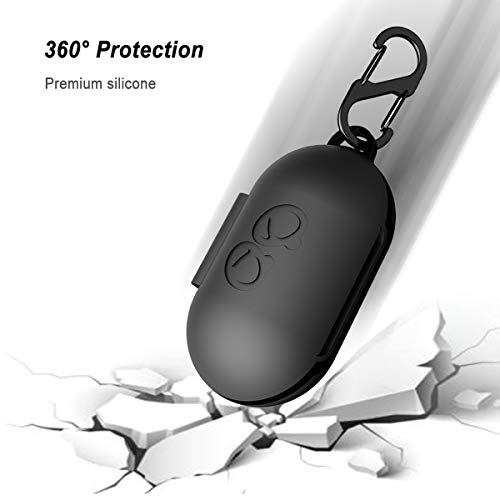 Aotao Silicone Case for Galaxy Buds 2019, Soft and Flexible, Scratch/Shock Resistant Silicone Cover with Carabiner for Galaxy Buds (Black)