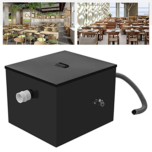 40 LB Commercial Grease Interceptor, Oil-Water Separator, Grease Interceptor Trap with Side Water Inlet, Under Sink Grease Trap for Restaurant Canteen Factory Home Kitchen