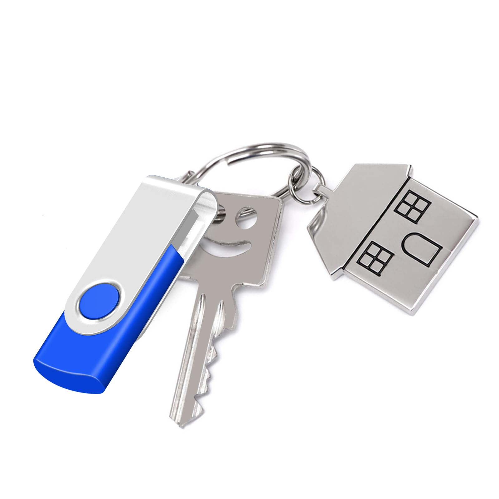 20PCS 4GB Bulk Flash Drives EASTBULL USB 2.0 Metal 4GB Flash Drive Bulk Thumb Drive Pack Swivel USB Drives Pack (Blue 20Pack)