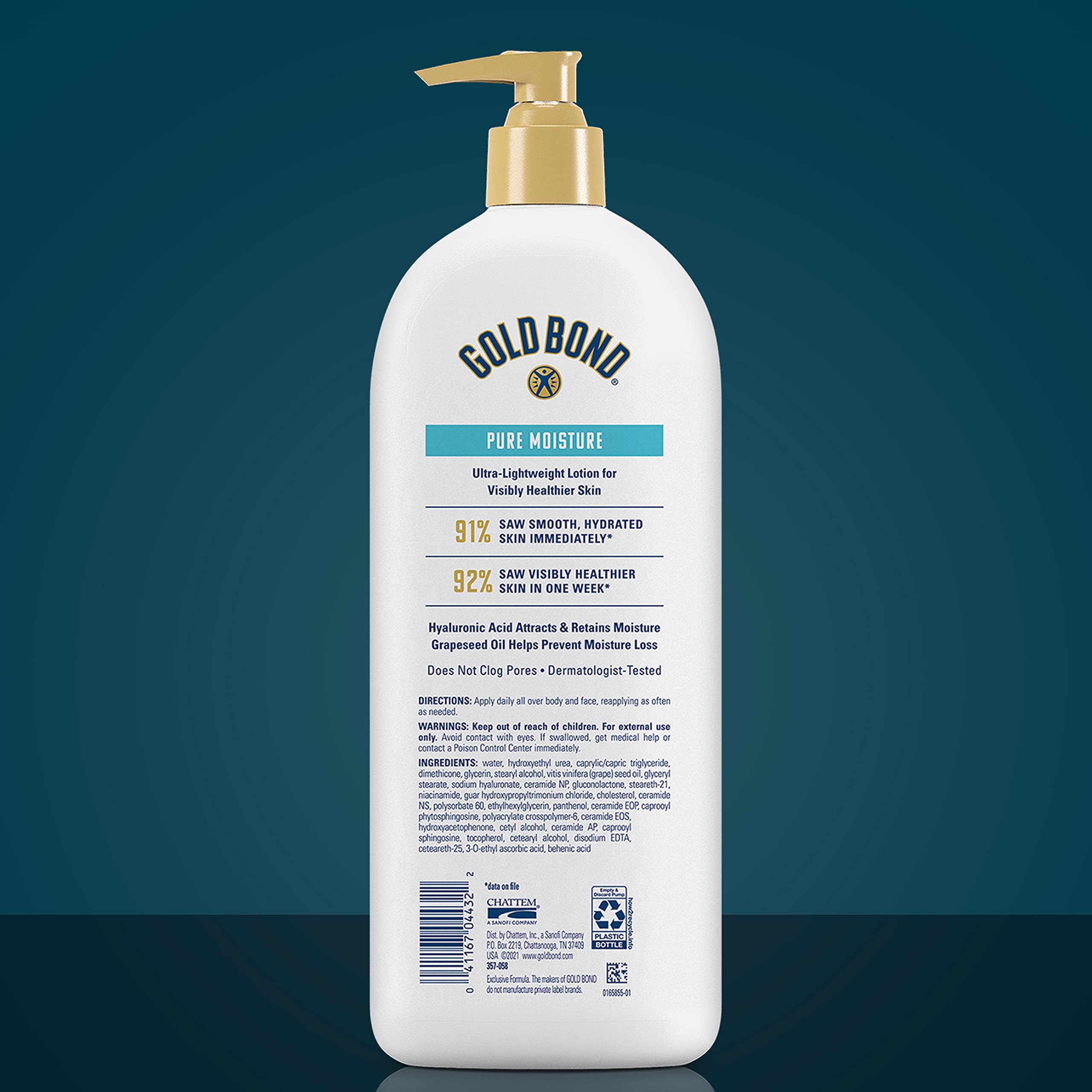 Gold Bond Pure Moisture Lotion, 20 oz., Ultra-Lightweight Daily Body & Face Lotion