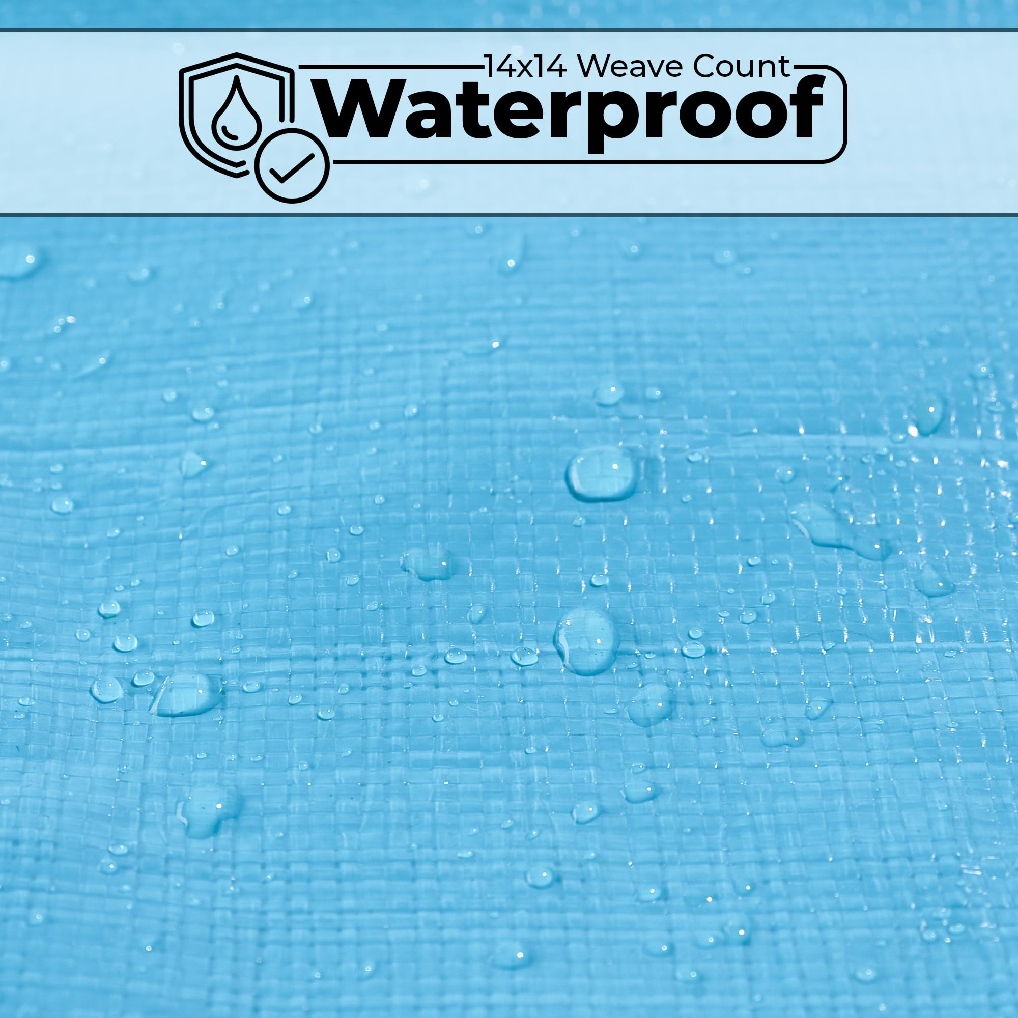 10x12 Heavy Duty Tarp Waterproof - 12 mil Thick Pool Tarp Cover - 10x12 Tarp UV Resistant, Rip & Tear Proof with Metal Grommets β Blue Tarp Multipurpose Use for Camping, Tent, Boat, RV, Car