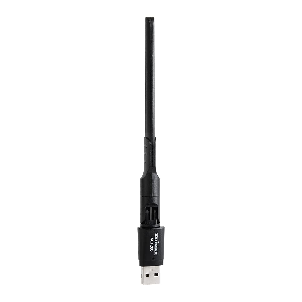 Edimax Wi-Fi 5, 802.11ac AC1200 Dual-Band Adapter for PC w/MU-MIMO, 867Mbps (5GHz) + 300Mbps (2.4GHz) Wireless USB 3.0 Adapter Dongle w/Adjustable Antenna, Win 11, Mac OS, Linux, EW-7822UAD