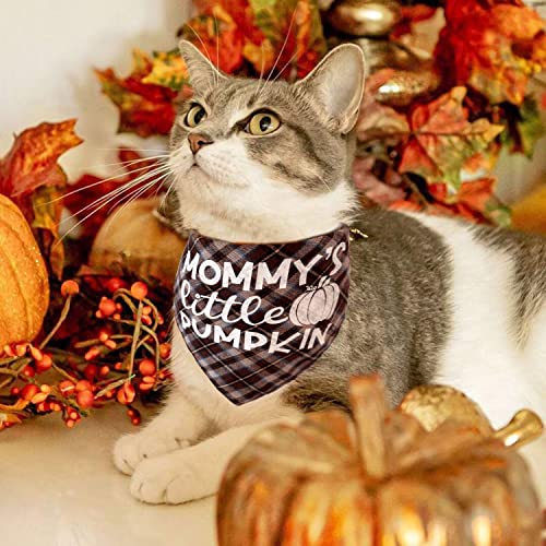 2 Pack Thanksgiving Dog Cat Bandana, Fall Autumn Buffalo Bandana for Small Medium Large Dogs Pets Puppies (Pattern 1, Large)