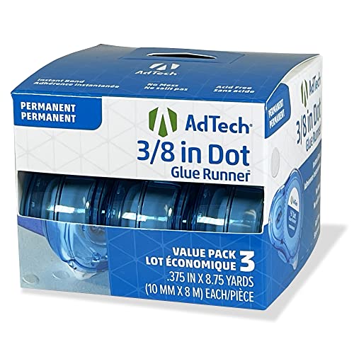 Adtech Permanent Adhesive Dots Glue Runner 3 Pack