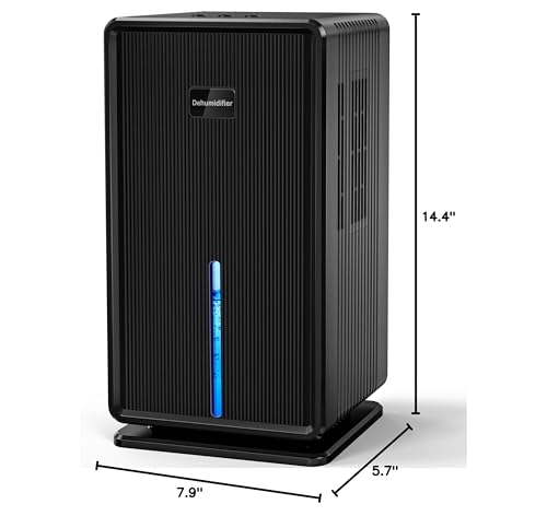 101oz Dehumidifiers for Home, Tiluza 750 sq ft Small Dehumidifier with 7 LED Colors and 2 Working Modes, Auto-off Dehumidifiers for Bedroom Bathroom Basements Closet RV