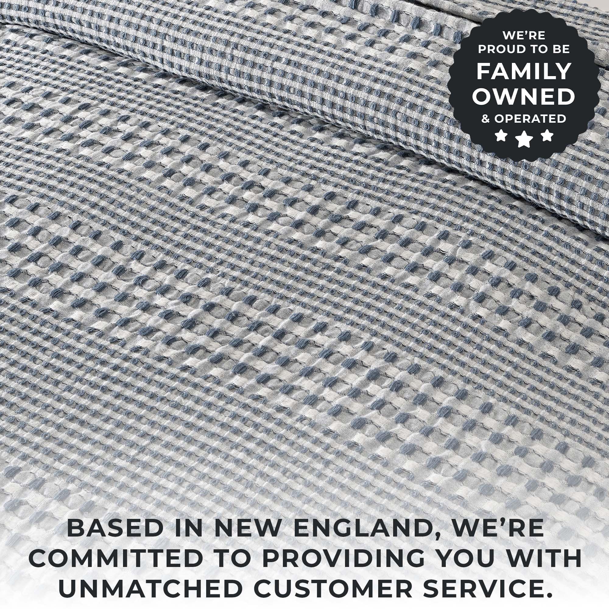 100% Cotton Blanket for Twin Size Bed - Grey Waffle Weave Lightweight Summer Bed Blanket - 90x66in Prewashed Breathable, Woven, Layering Blanket (Twin, Light Grey)