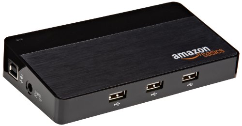 Amazon Basics 10 Port USB 2.0 Hub, 5-Pack For Tablets, BLACK