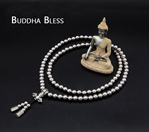 108 Destiny Nepal Prayer Full Metal Buddism Bead Mala Necklace (full stainless steel)