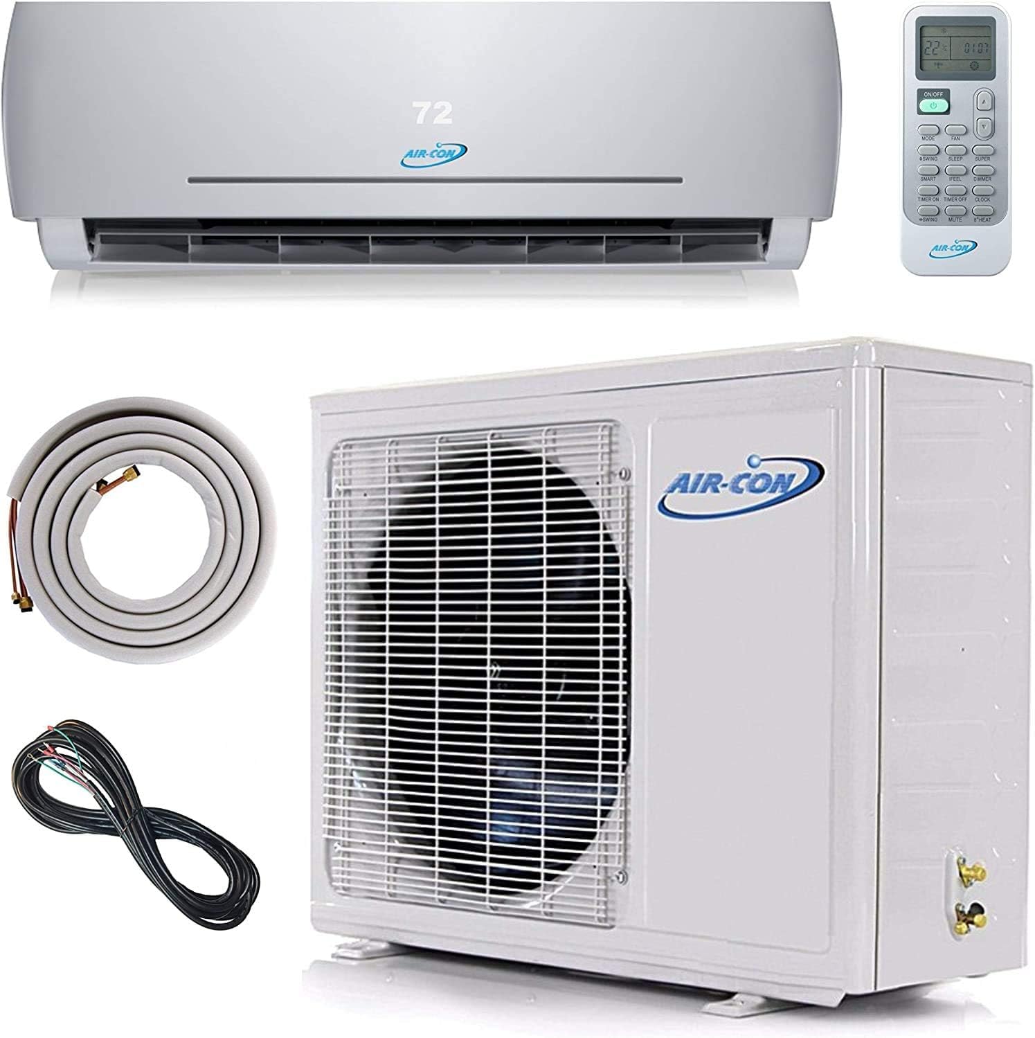 18000 BTU Mini Split Ductless Air Conditioner – 22 SEER - 15’ Lineset & Wiring - 100% Ready to Install - Pre-Charged Inverter Compressor – 1.5 Ton Heat Pump AC/Heating System - USA Parts and Support