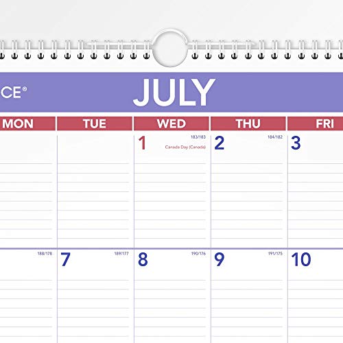 Academic Wall Calendar 2020-2021, AT-A-GLANCE, 15-1/2" x 22-3/4", Large, Wirebound, Plan-A-Month (AY328) ( July 2020 to June 2021)