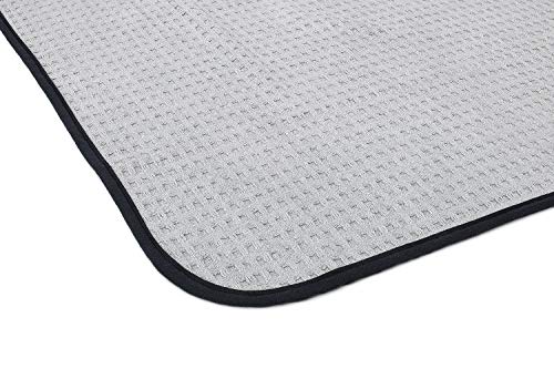 The Rag Company - The Big One - Waffle-Weave Microfiber Drying Towel; Super Absorbent for Car Washes, Detailing, and More; Buttersoft Suede Edges; Scratch-Free, 450GSM, 25in x 40in, Grey