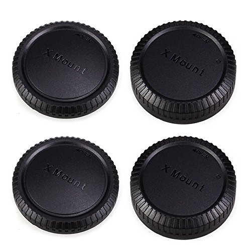 2 Pack X Mount Body Cap Cover & Rear Lens Cap for Fuji Fujifilm X-T5 X-T4 X-T3 X-T2 X-S20 X-S10 X-T30 X-T20 X-T200 X-H1 X-H2 X-H2S X-PRO3 PRO2 X-E4 X-E3 X-A7 X-A5 & More Fujifilm X Mount Camera & Lens