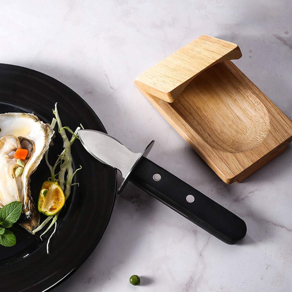 FRCOLOR Oyster Shucking Clamp, Wood Oyster Clamp Oyster Holder Opener Tools Oyster Opener ProtectiveTool for Seafood